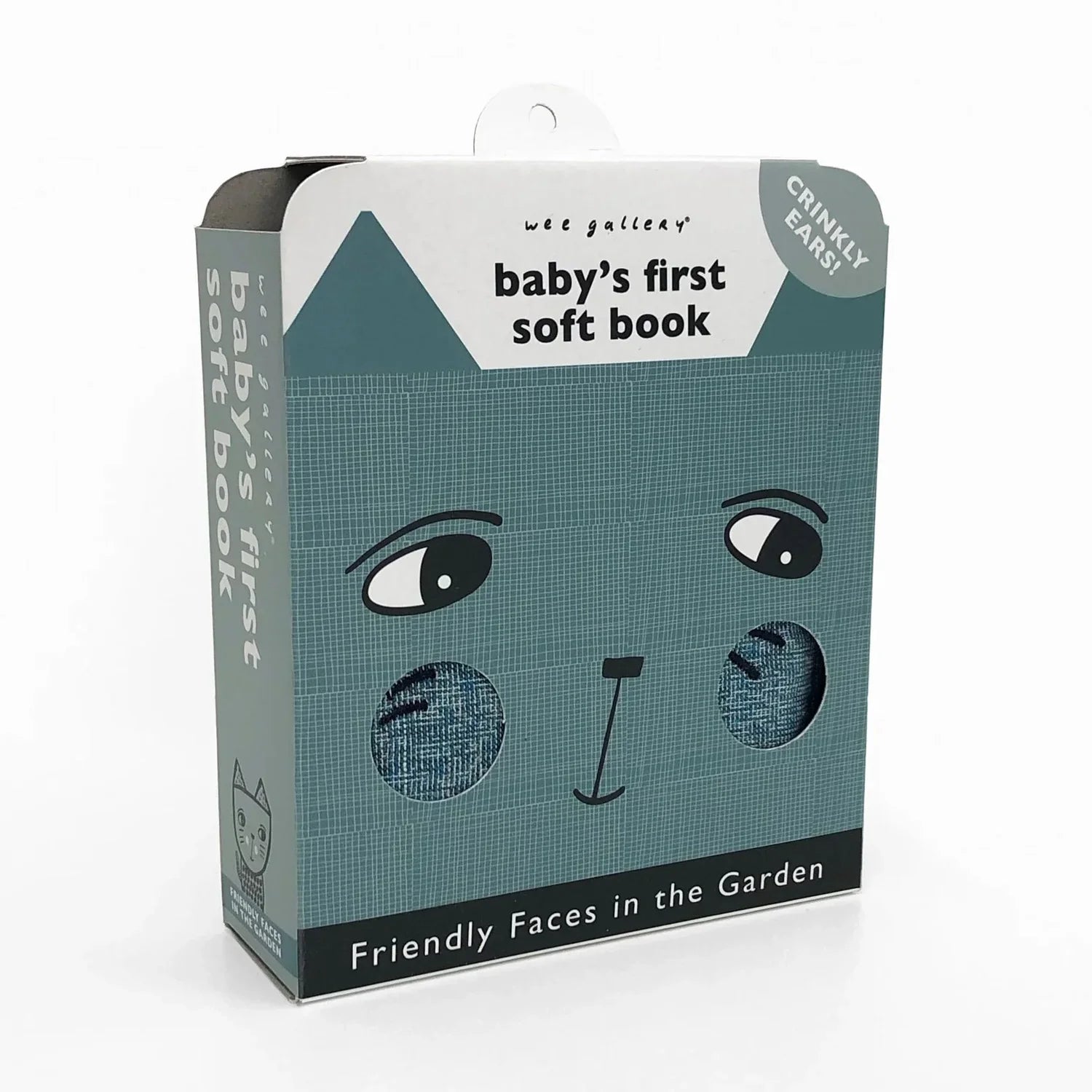 Wee Gallery Soft Cloth Book Friendly Face in the Garden – Cat – Small Smart