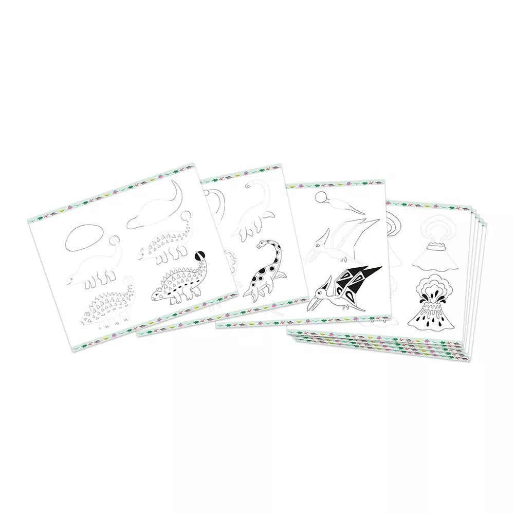 Step By Step Creative Dinosaur Drawing Box - 20 Dinos Models