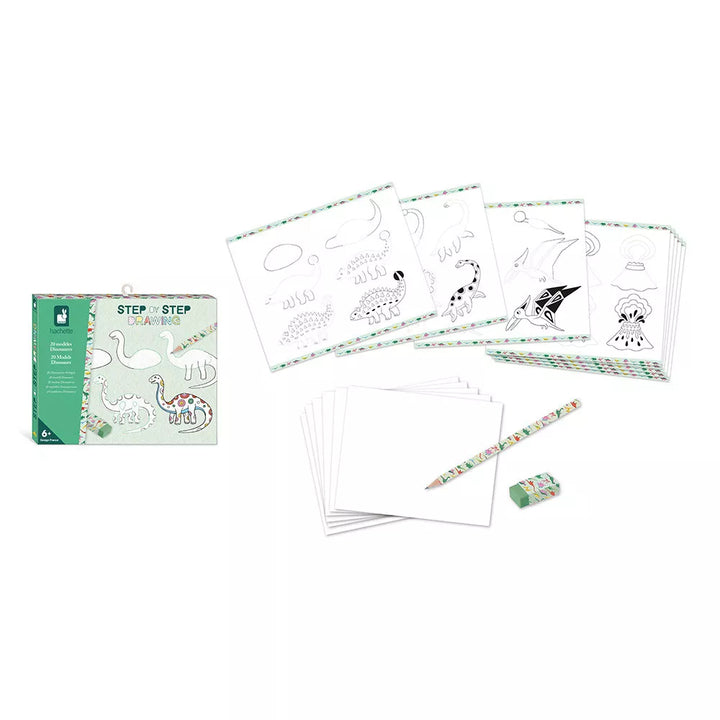Step By Step Creative Dinosaur Drawing Box - 20 Dinos Models