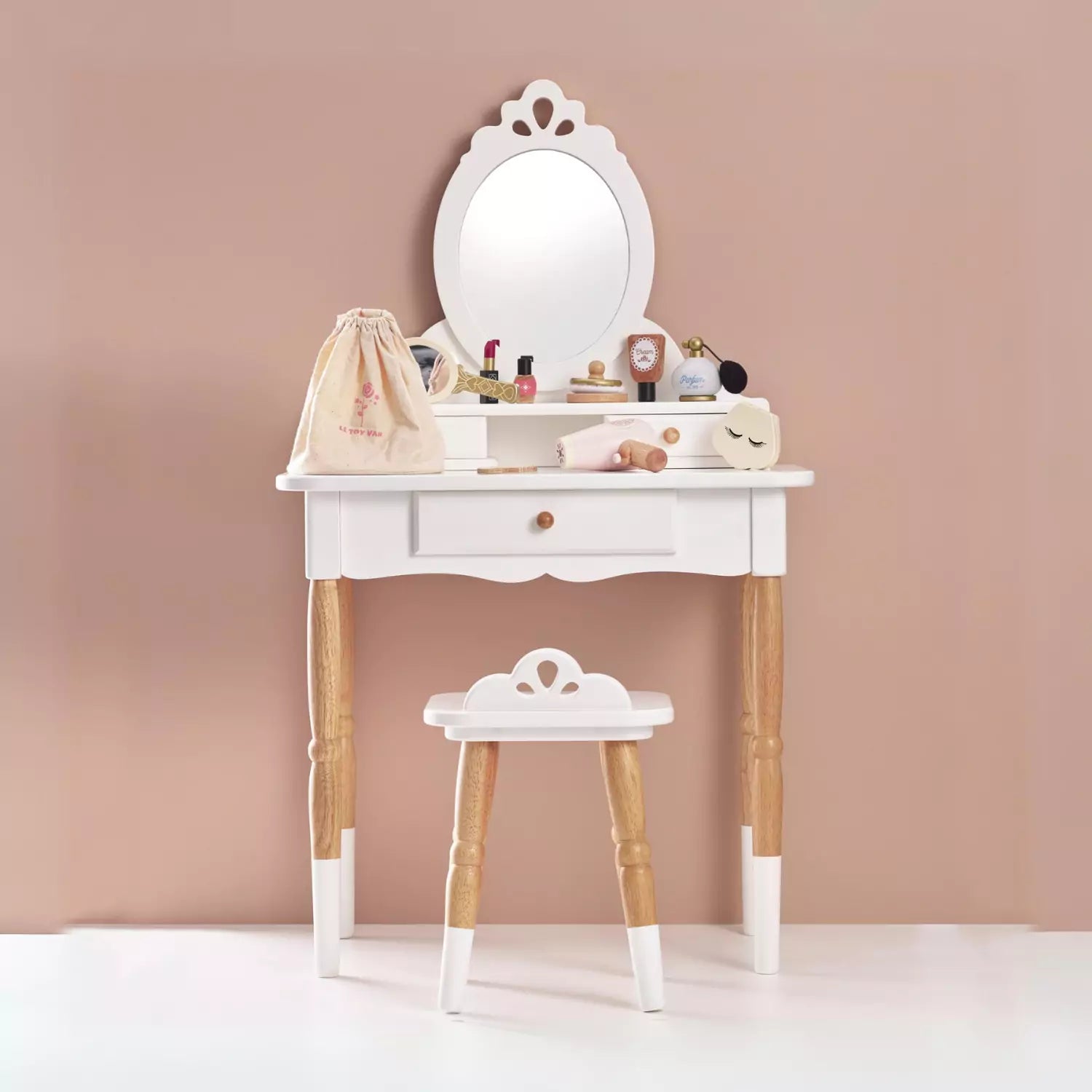 Kids Wooden Vanity Set - e Toy Van Wooden Table Set | Small Smart UK