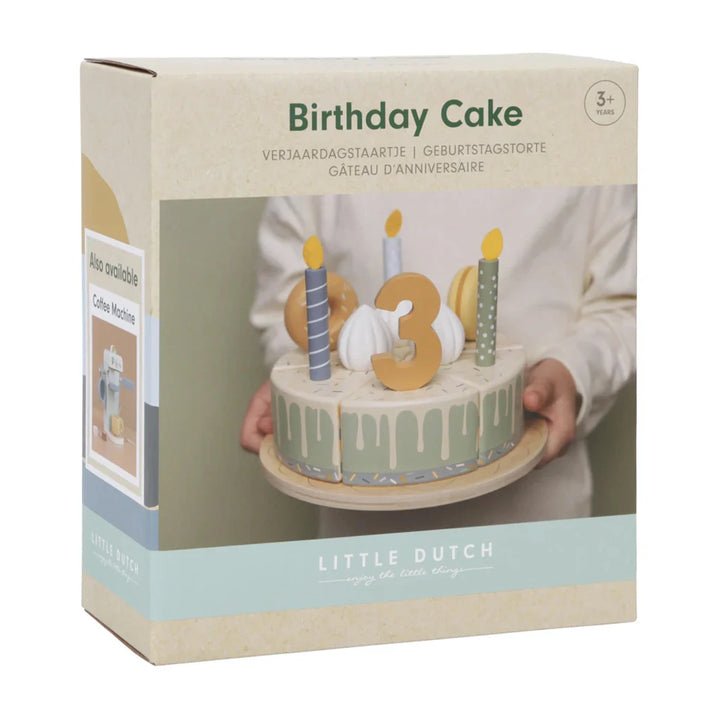 Little Dutch Wooden Birthday Cake - Blue (26 pcs)