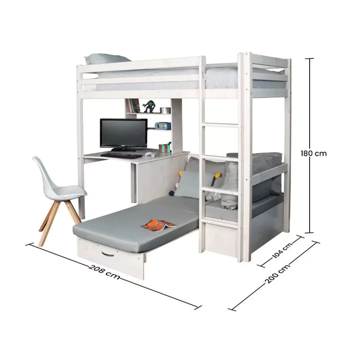 Thuka Hit 9 High Sleeper Bed with Desk & Sofabed