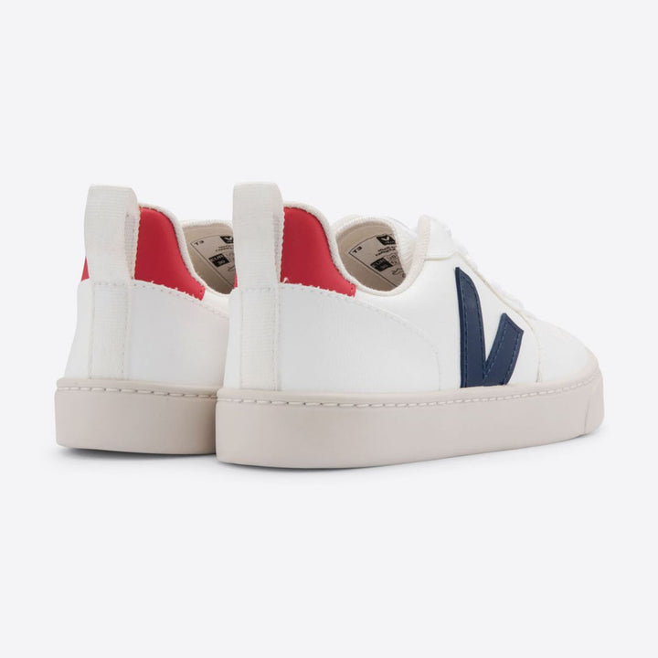 Veja V-10 Laces Kids Trainer - White Cobalt Pekin
