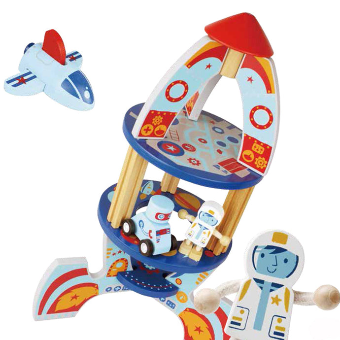 Wooden Toy Rocket Ship - Build & Explore Space
